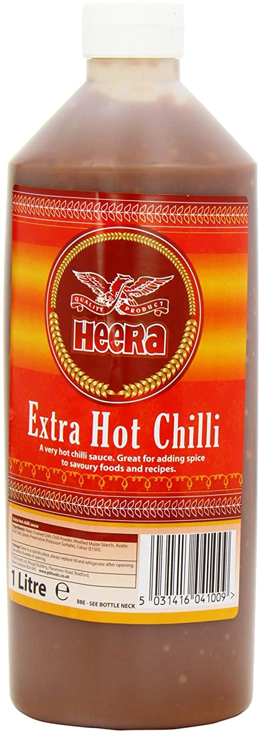 Buy Heera Extra Hot Chilli Sauce 1ltr (Pack of 3) - Used as Taste ...