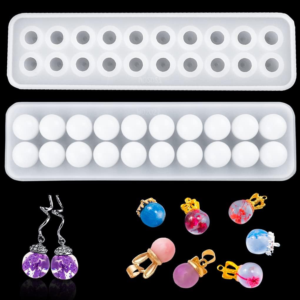 Amazon.com: Six Pcs Resin Bead Mold, Jiale Eggs Ball Silicone Moulds ...
