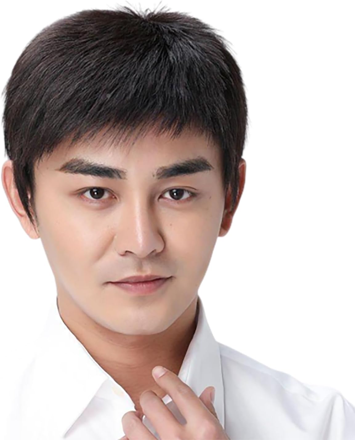 Amazon.com : GOOACTION Mens Short Straight Black Right Side Part Wig ...
