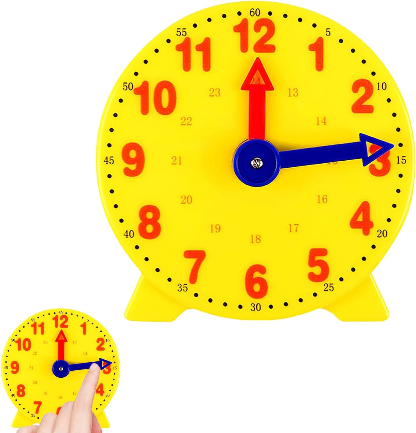 MEKEET 1PCS Teaching Clocks for Children Yellow Kids Clock learn to ...