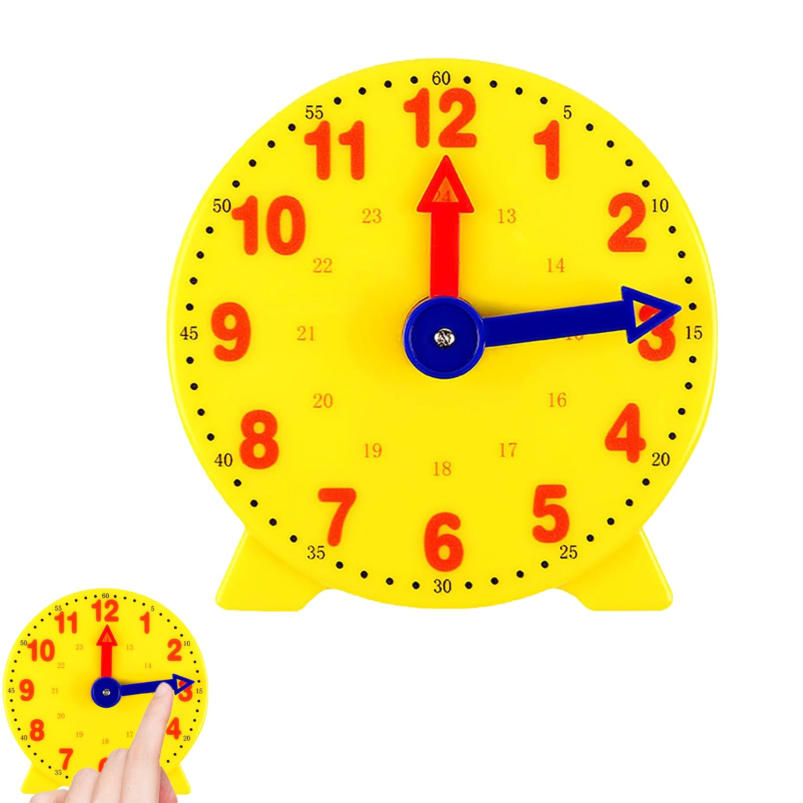Mekeet 1pcs Teaching Clocks For Children Yellow Kids Clock Learn ...