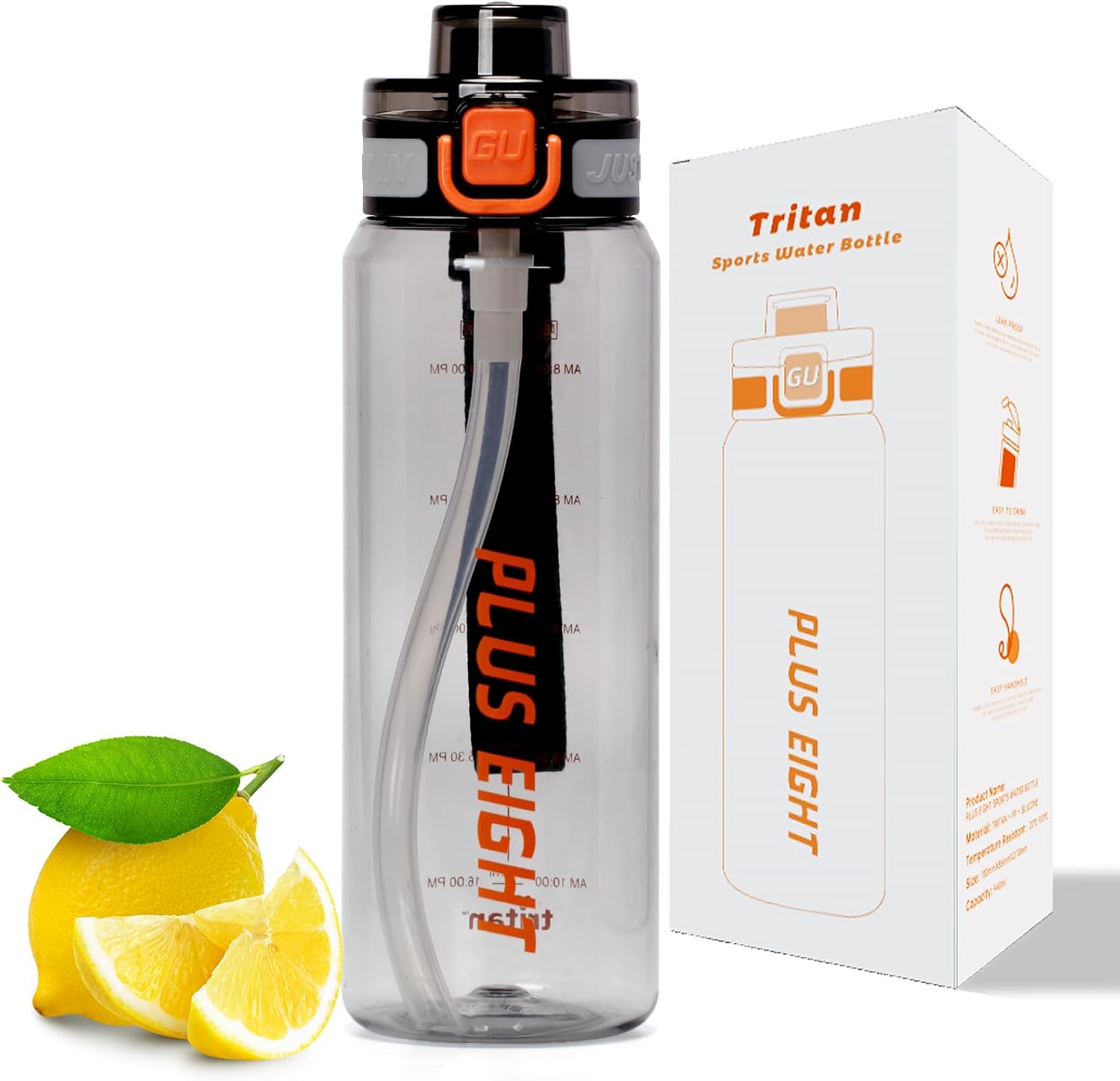 Amazon.com: pluseight Sports Water Bottles, 32 oz Water Bottle With ...