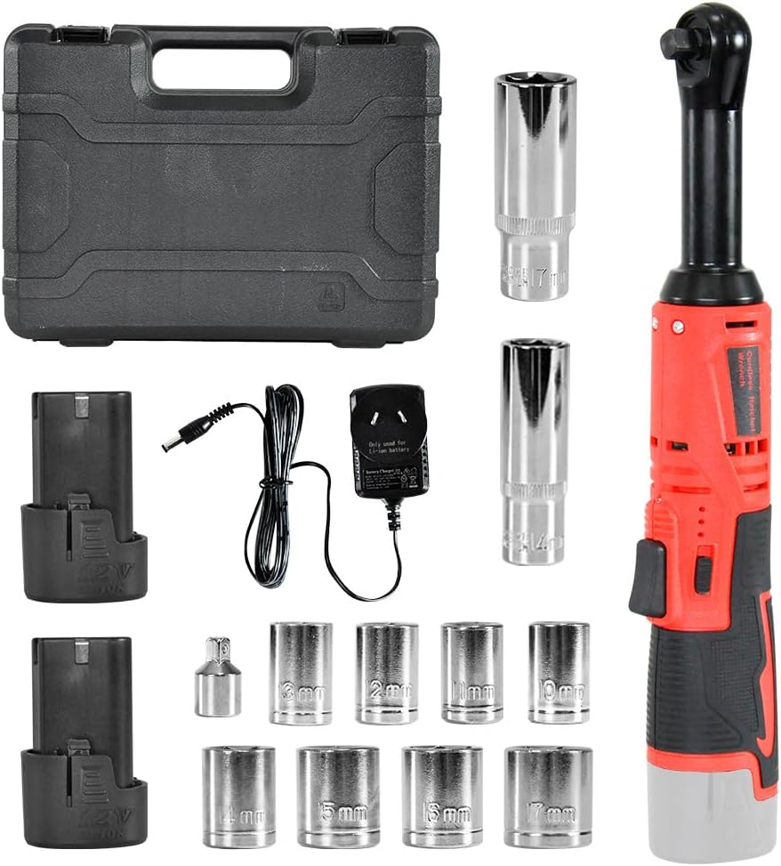 ALSTON Cordless Electric Ratchet Wrench Set 12V Power Electric Ratchet ...