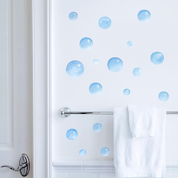 Amazon.com: Watercolor Bubbles Decals for Bathroom Laundry, 23 Hand ...