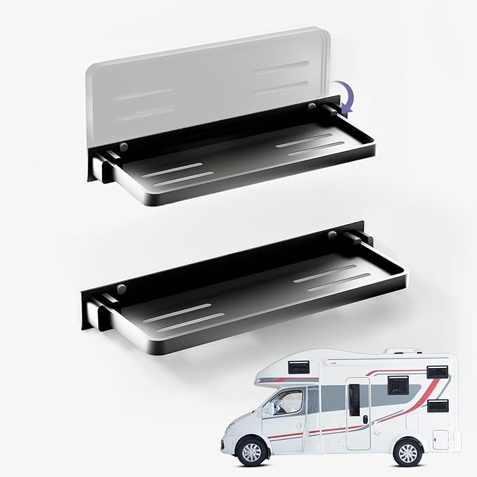 Amazon.com: Hifor RV Shelves Aluminum Folding Wall Shelves Camper ...
