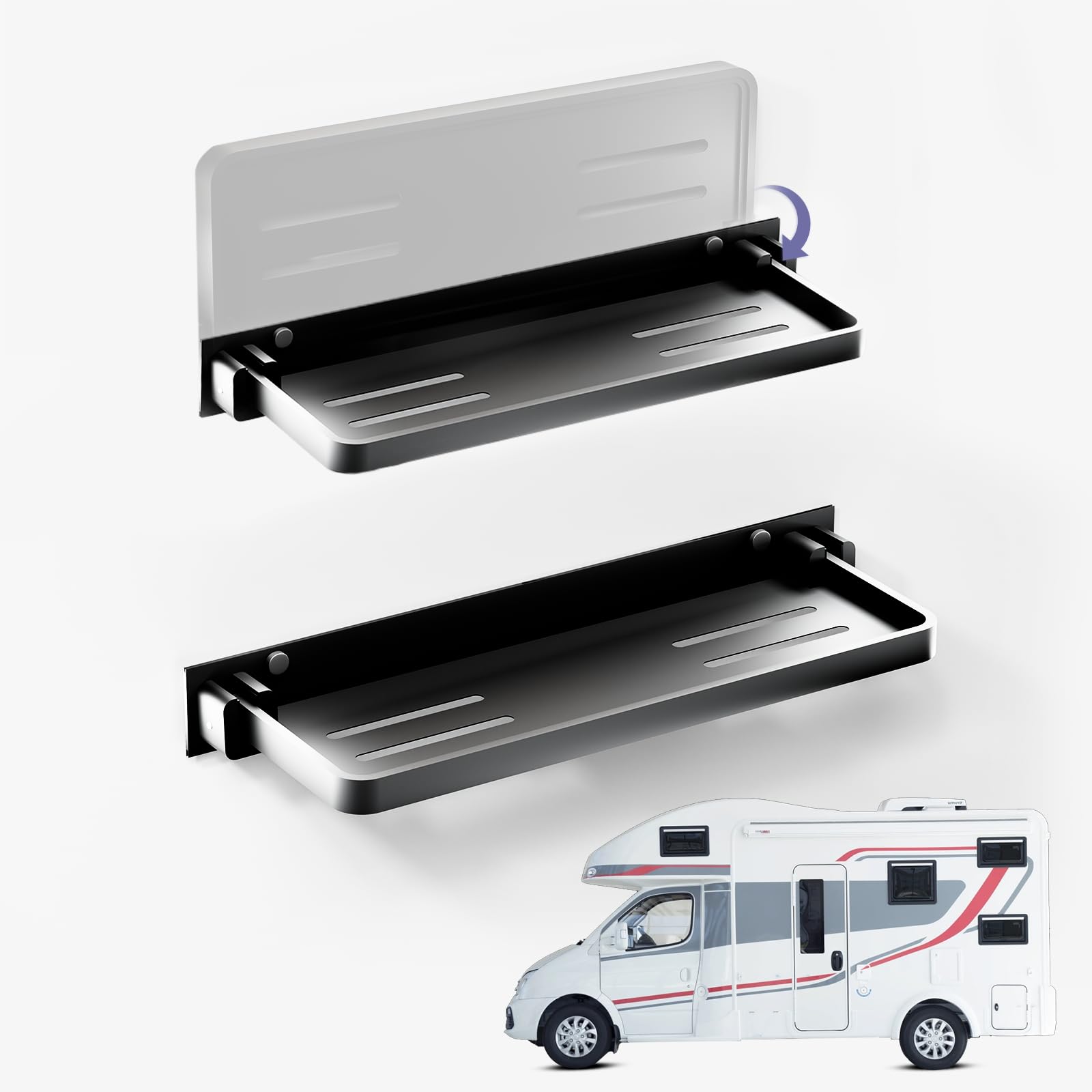 Amazon.com: Hifor RV Shelves Aluminum Folding Wall Shelves Camper ...