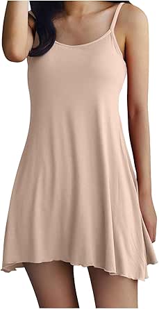 Women Nightgown with Built in Bra Spaghetti Strap Sleep Dress ...