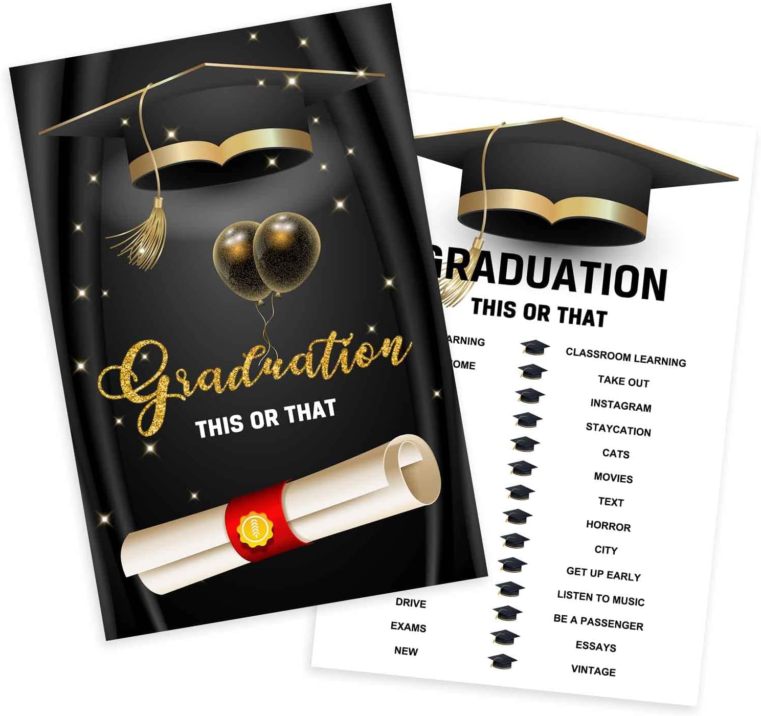 Amazon.com: 2023 Graduation Game Cards - THIS OR THAT, Grad Party ...