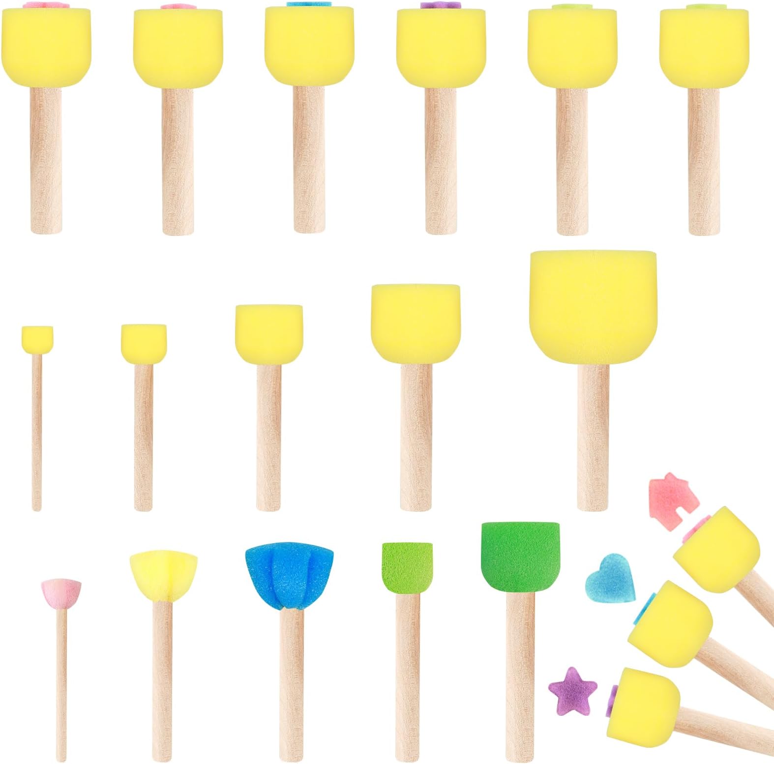 Amazon.com: 48 Pieces Round Sponges Brush Set, Round Sponge Brushes for ...