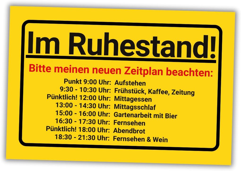 Amazon.de: Witziges Türschild für den Ruhestand - Originelle ...