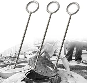 Amazon.com: WDJBPSH 8mm Manhole Cover Puller, Stainless Steel Drain ...