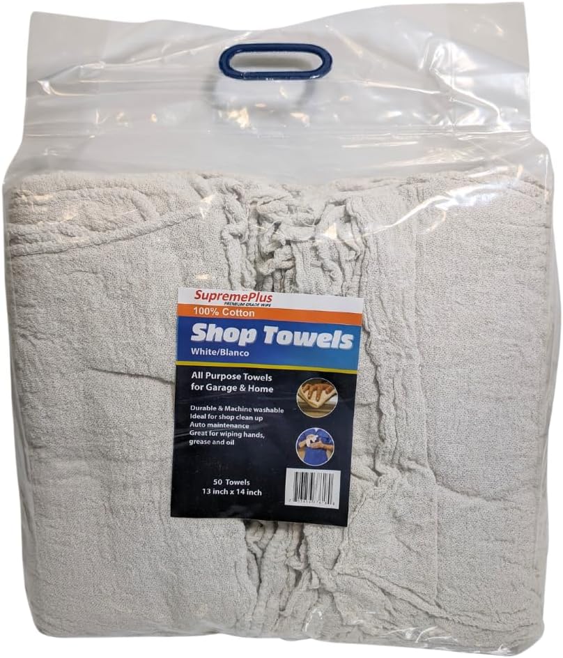 SupremePlus Shop Towels - Bulk Cleaning Towel in a Bag, Mechanic Cotton ...