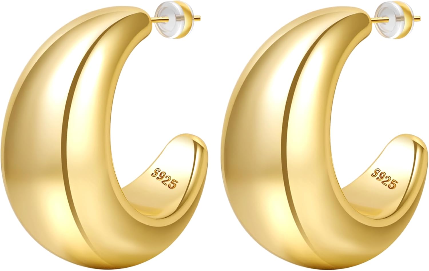Amazon.com: PABBEU Water Drop Earring Dupes-Chunky Gold Hoop Earrings ...
