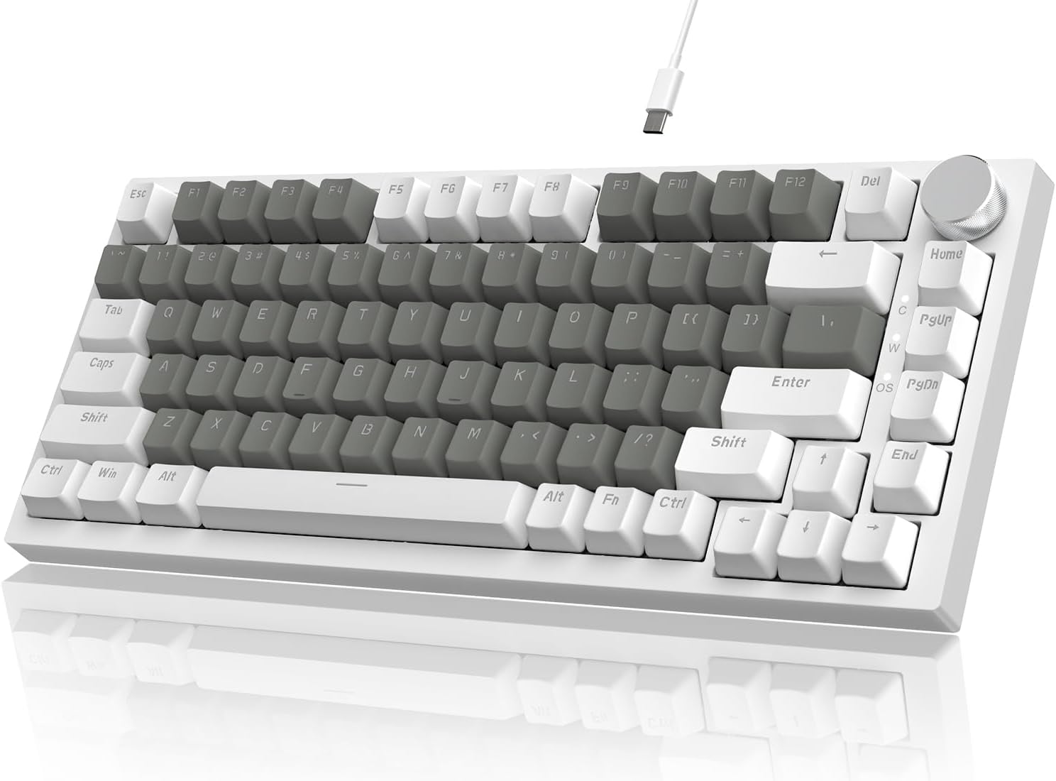 YINDIAO Ajazz AK820 Mechanical Keyboard with CNC Knob Control,75% ANSI ...