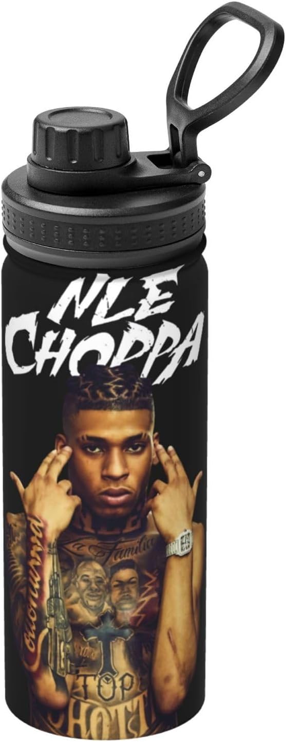 Amazon.com: Kingscom NLE Rapper Choppa Singer Sports Water Bottle 18oz ...