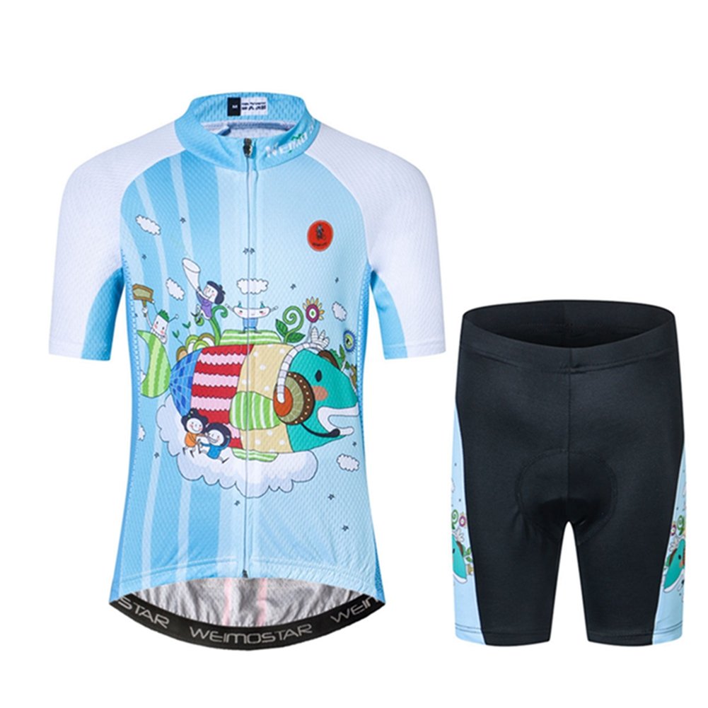 Amazon.com: Kids Cycling Jersey Set with 3D Padded Shorts Cartoon Bike ...