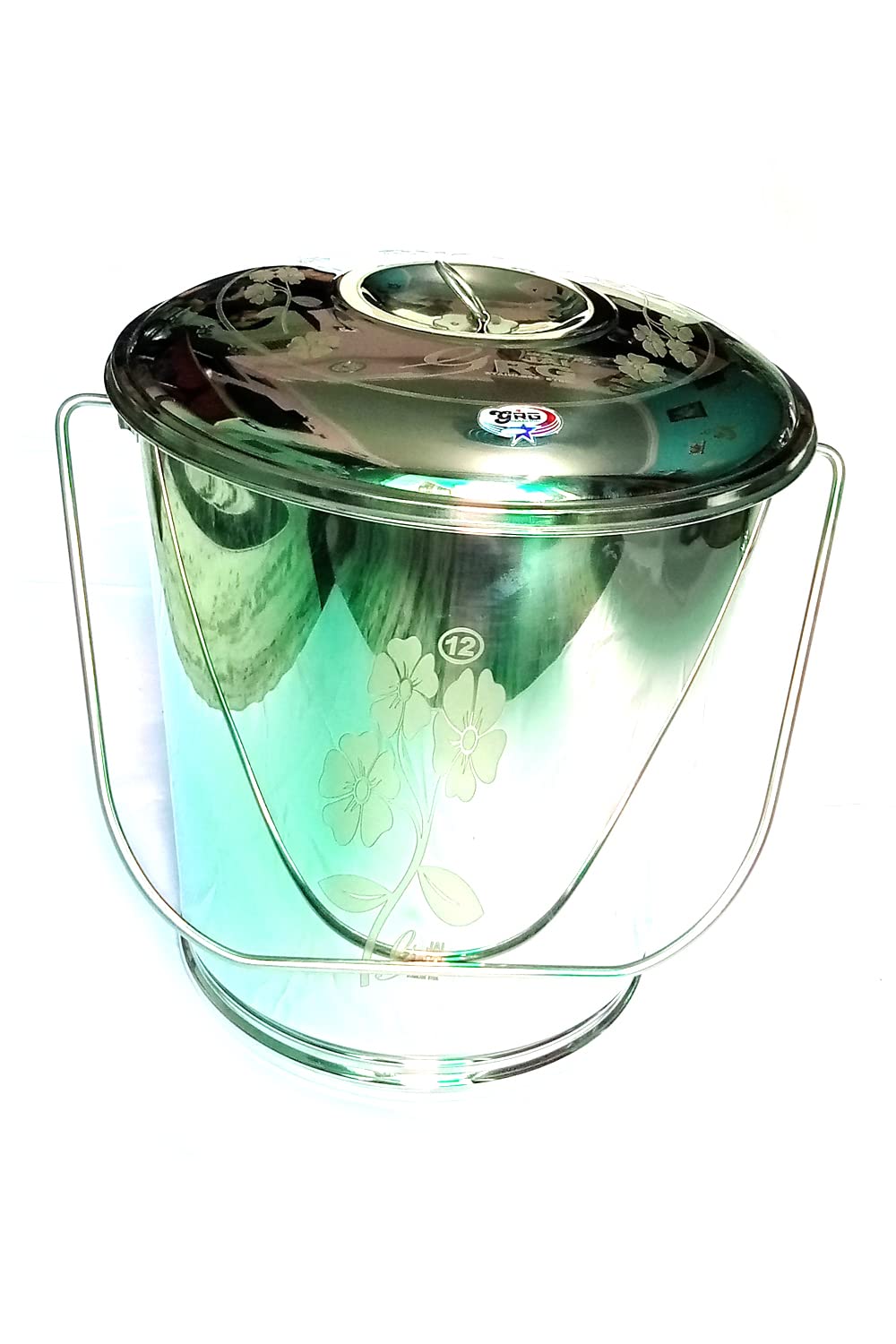 Stainless Steel Laser Bucket/Balti 20 L Drum 100% Rust Proof (Silver ...