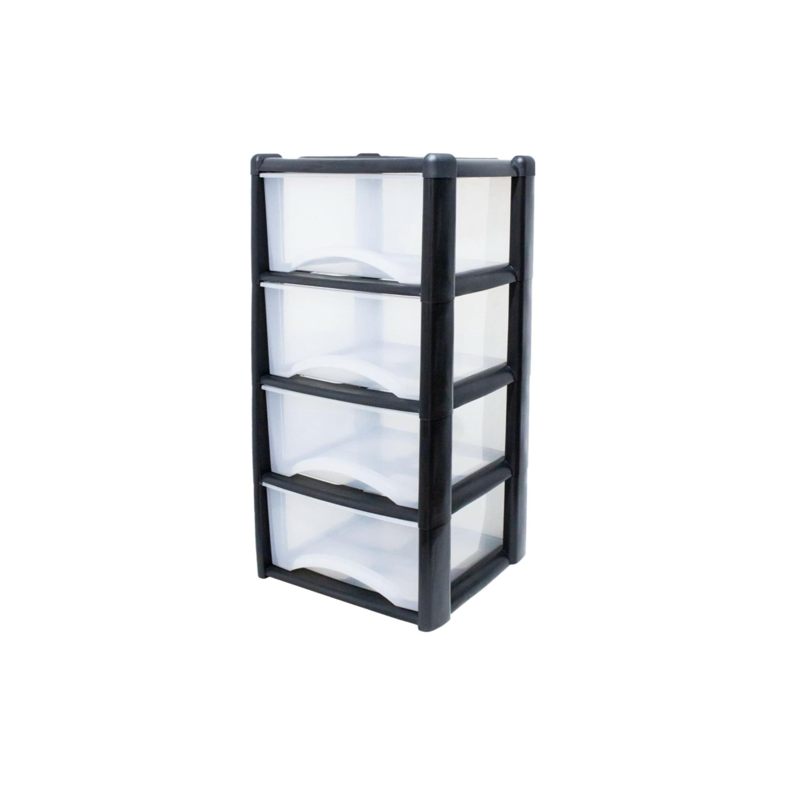 Neat. 4 Plastic Storage Drawers Unit with See-Through Drawers, Compact ...