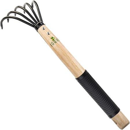 Amazon.com : 15" Gardeners Claw Rake | Military Grade Steel 6 Tines and ...