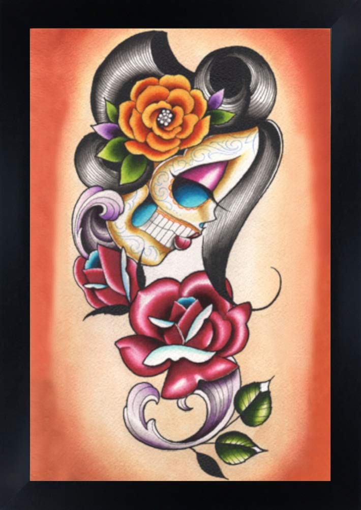 Rose And Sugar Skull Tattoos