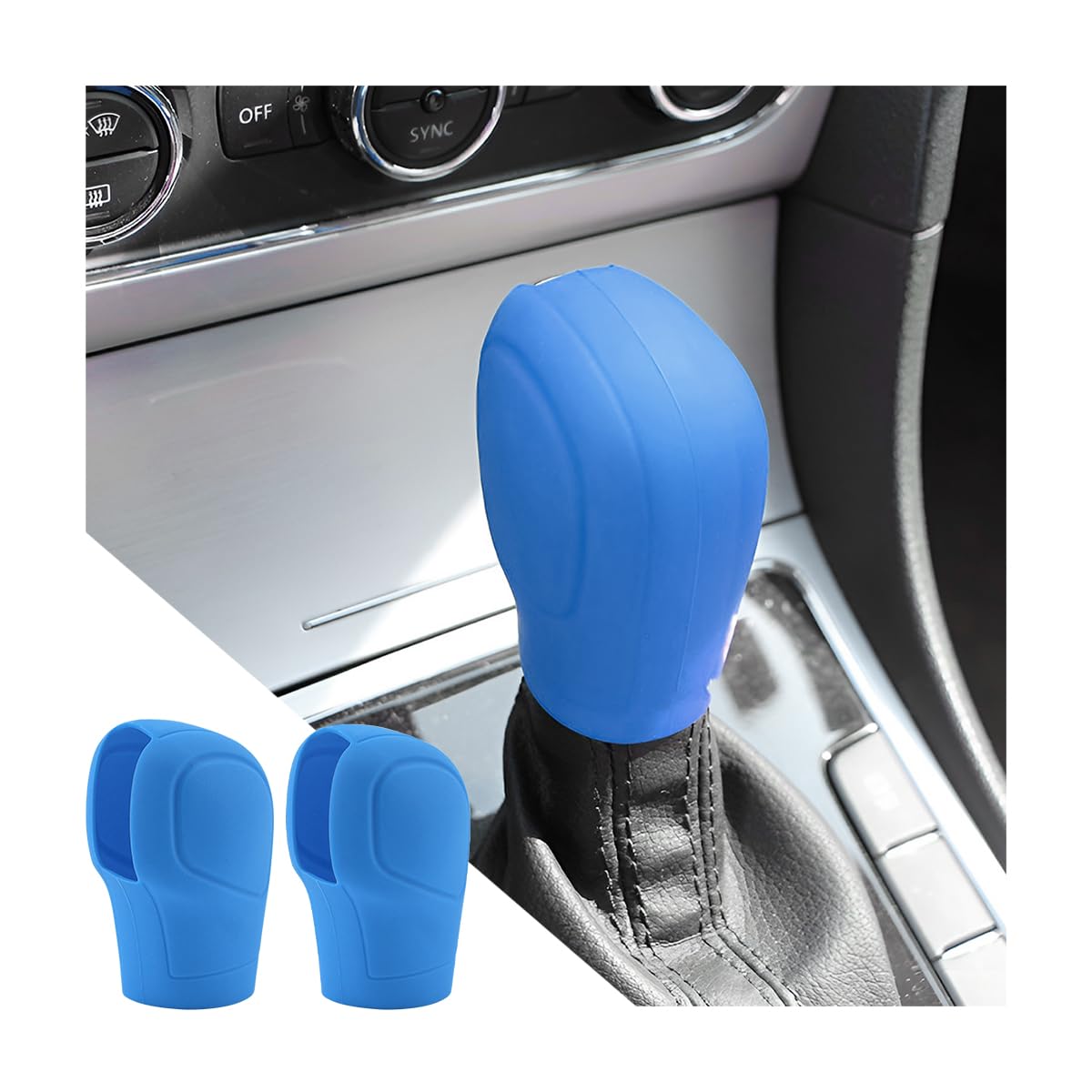 Amazon.com: AICEL 2 Pcs Car Gear Shift Knob Cover, Elastic Silicone Car ...