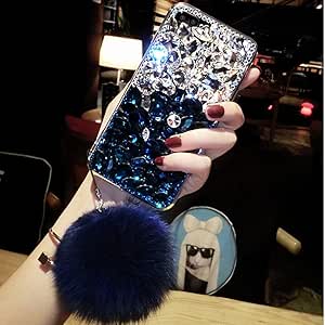 Amazon.com: Case for Google Pixel 7,3D Handmade Fluffy Ball Rhinestone Sparkle Stunning Stones ...