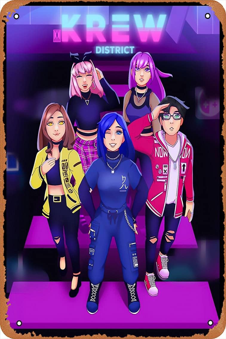 Amazon.com: Wall Decor Sign - Cute Fanart Funneh and The Krew Kids ...