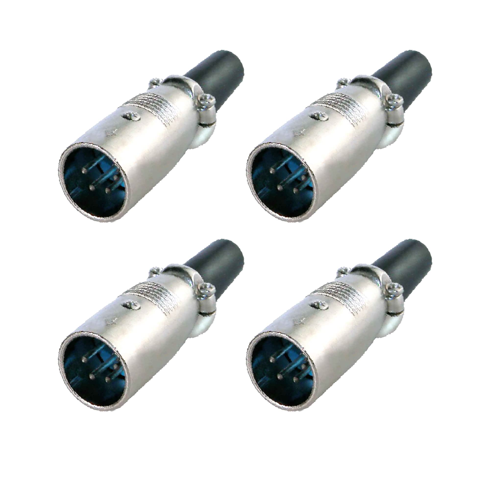 MX 4 Pin Mic Male Connector XLR Made of Pure Copper Nickel Plated XLR ...