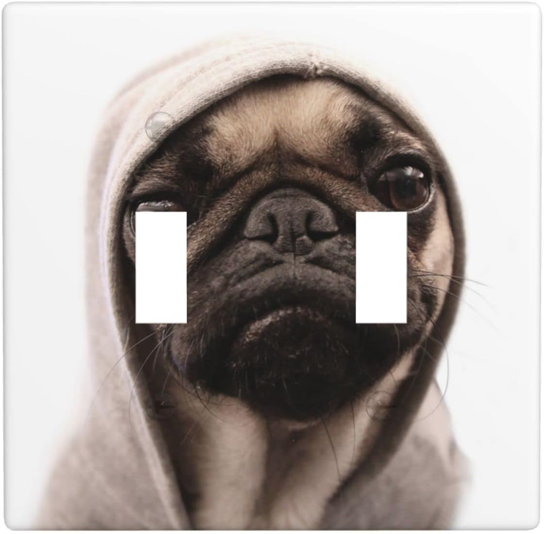 Double Wall Plates Cover, 2 Gang, Pug Light Switch Cover, 4.5" X 4.5 ...