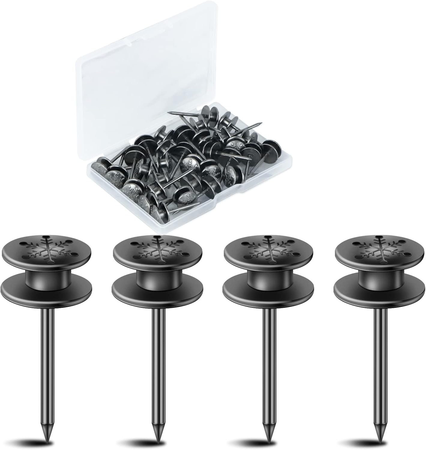 Gicare 25 PCS Thumb Tacks for Wall Hanging, Metal Double Headed Picture ...