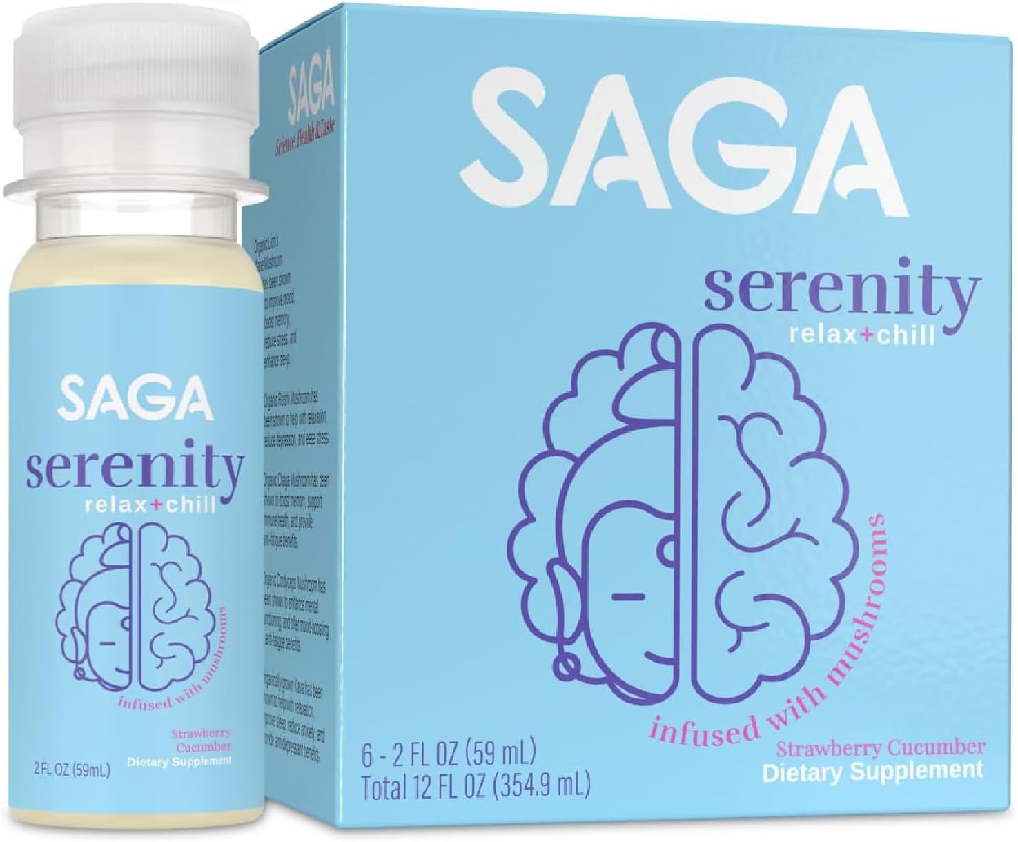 Amazon.com: SAGA Organic Relaxation Shots | Contains Adaptogens ...