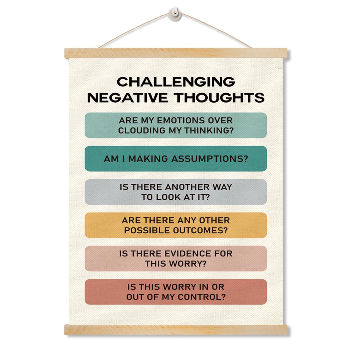 Amazon.com: Mental Health Hanging Poster, Mindfulness Wood Poster ...