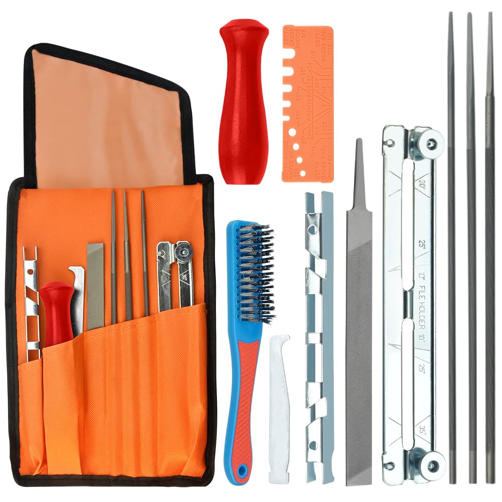 ADERTOS Sägekettenfeilenset 4.0/4.8/5.5mm Schärfset Sägeketten Feilen ...