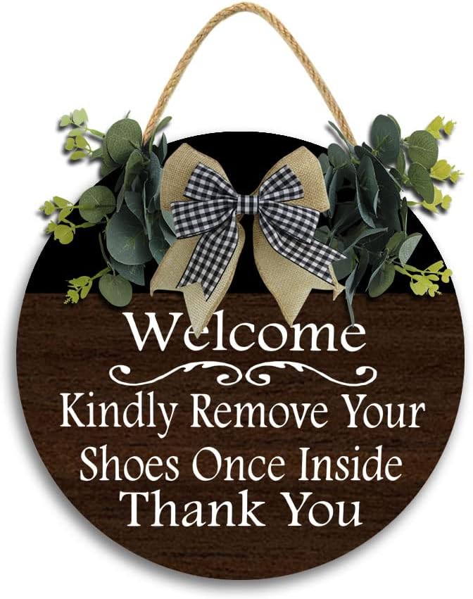 Amazon.com : Isaric Welcome Kindly Remove Your Shoes Once Inside Thank ...