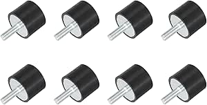 QUARKZMAN Threaded Rubber Mounts M6 Vibration Isolators Cylindrical ...