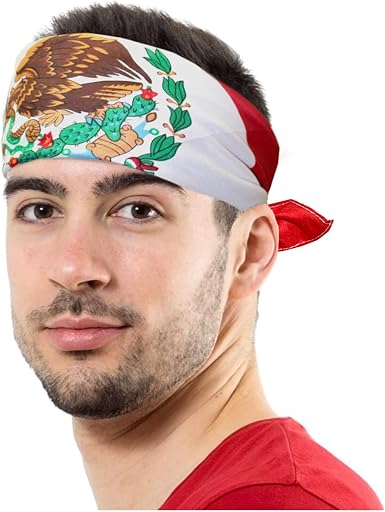 Amazon.com: Costume Adventure Men's Mexican Flag Bandana Mexican ...