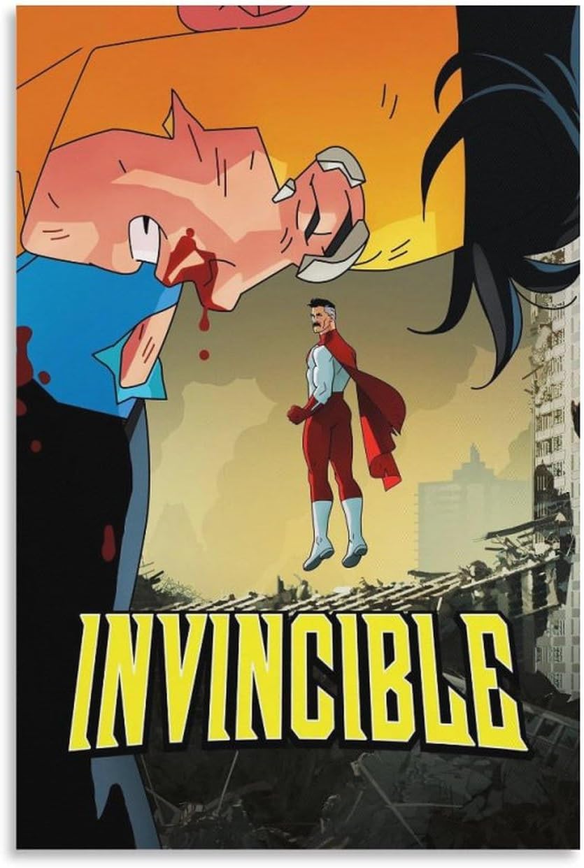 Amazon.com: XLWQDSF Animated Invincible Poster (4) Canvas Wall Art ...
