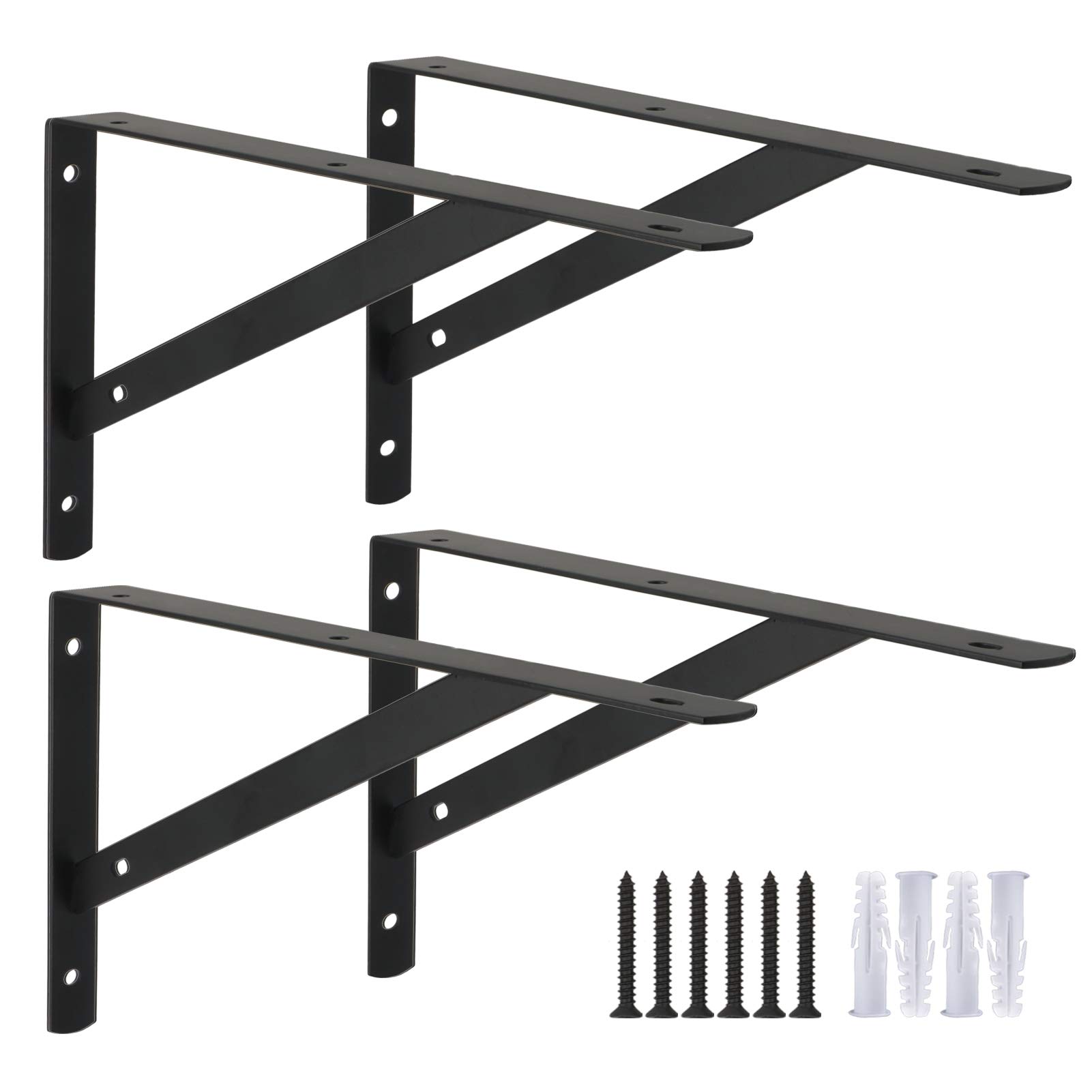 Ouvin Wall Mounted Shelf Brackets 4 Pack Triangle Shelf Brackets for ...