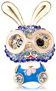 Amazon.com: Cute Rhinestone Bunny Rabbit Brooch Pin for Women Gold ...
