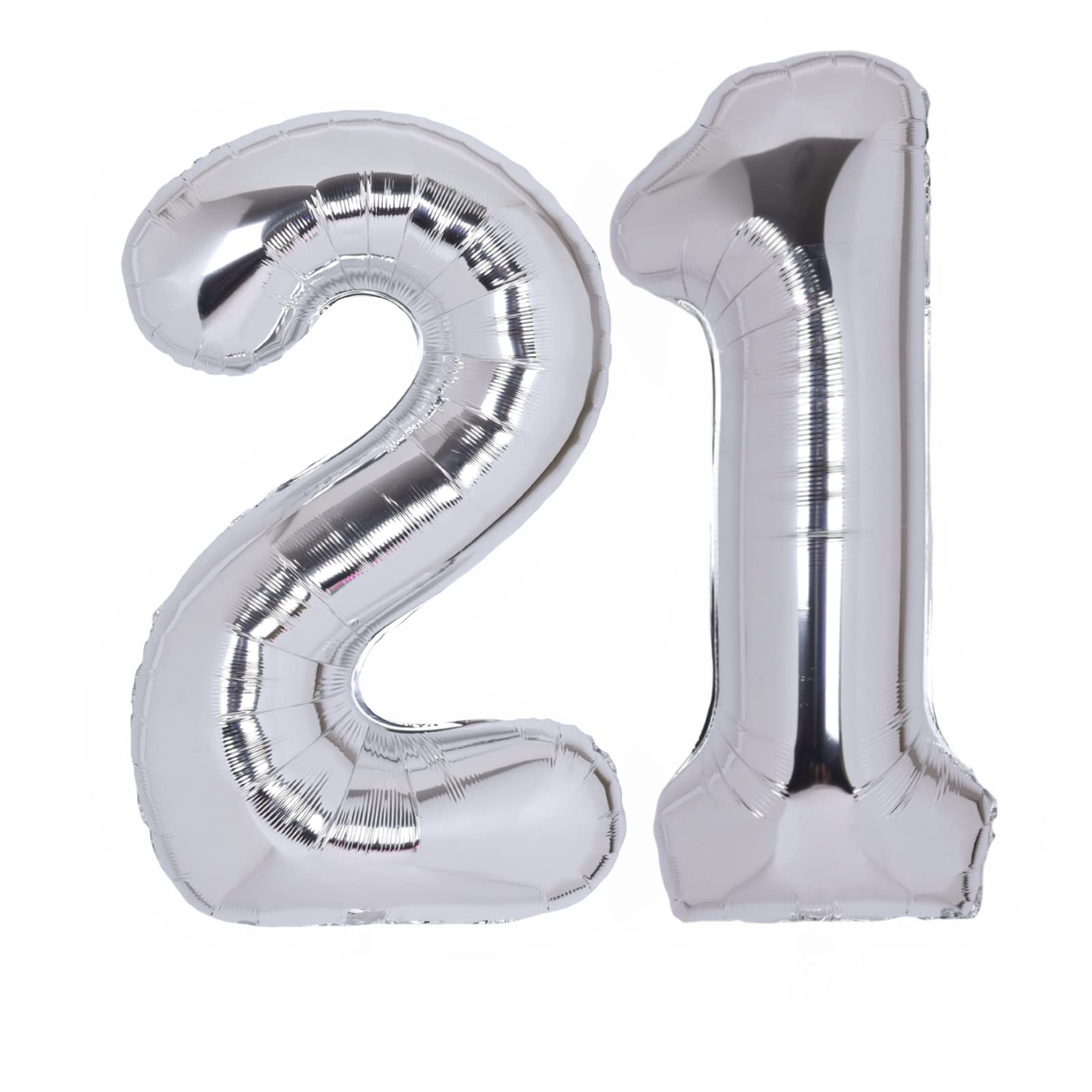 Amazon.com: 40 Inch Number 21 Balloon Silver Jumbo Giant Big Large ...