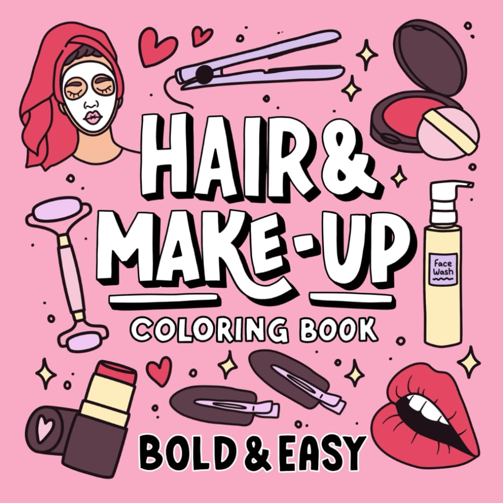 Amazon.com: Bold & Easy Large Print Coloring Book: 40 Simple Hair ...