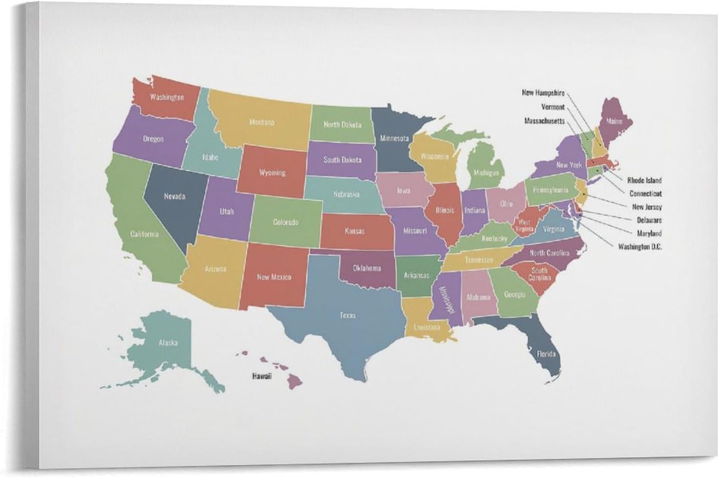 Amazon.com: USA States Map Poster,Classroom United States America Wall ...