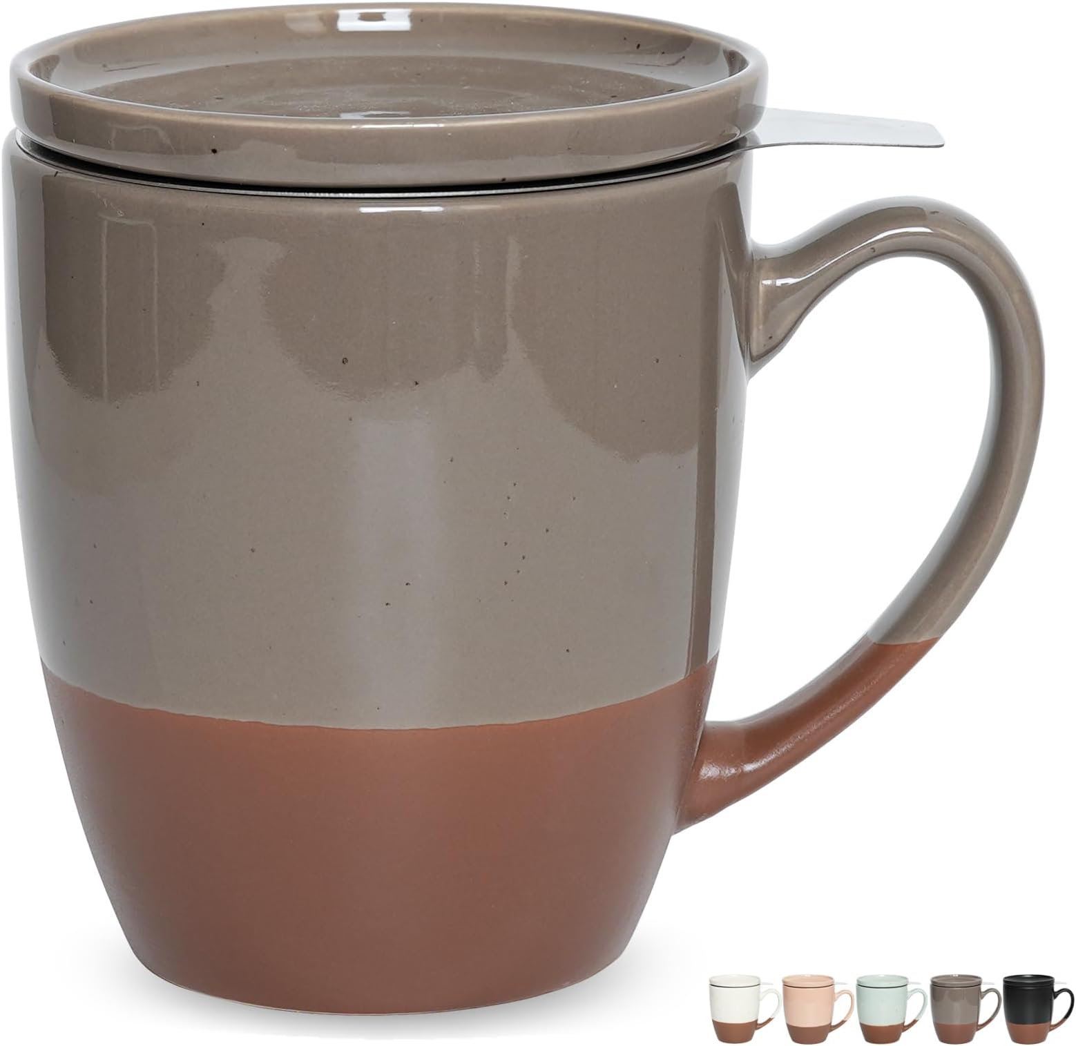 Amazon.com: Mora Ceramics Large Tea Mug with Loose Leaf Infuser and ...