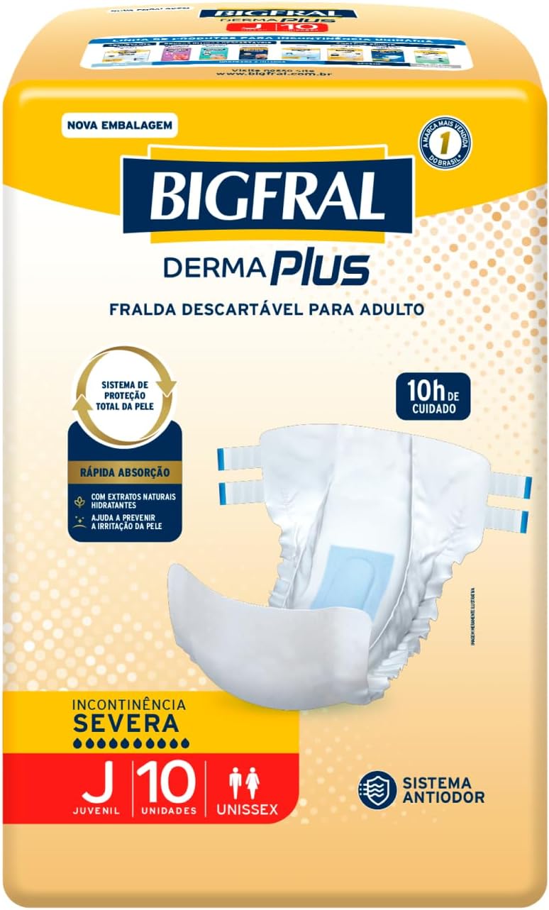 Fralda Bigfral Derma Plus Juvenil 10 Unidades | Amazon.com.br