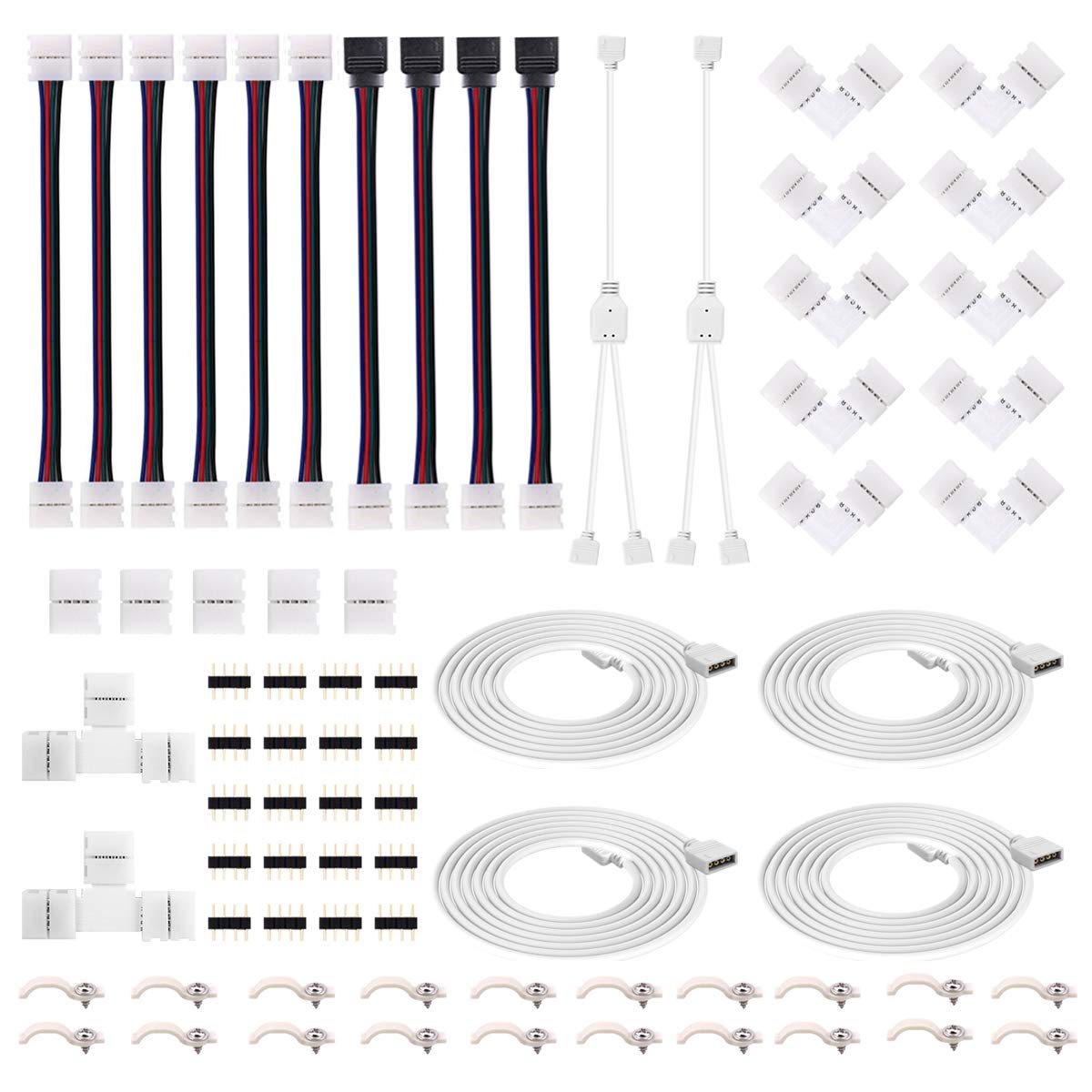 Snapklik.com : 4Pin RGB LED Strip Connector Kit - Include 5050 2 Way ...
