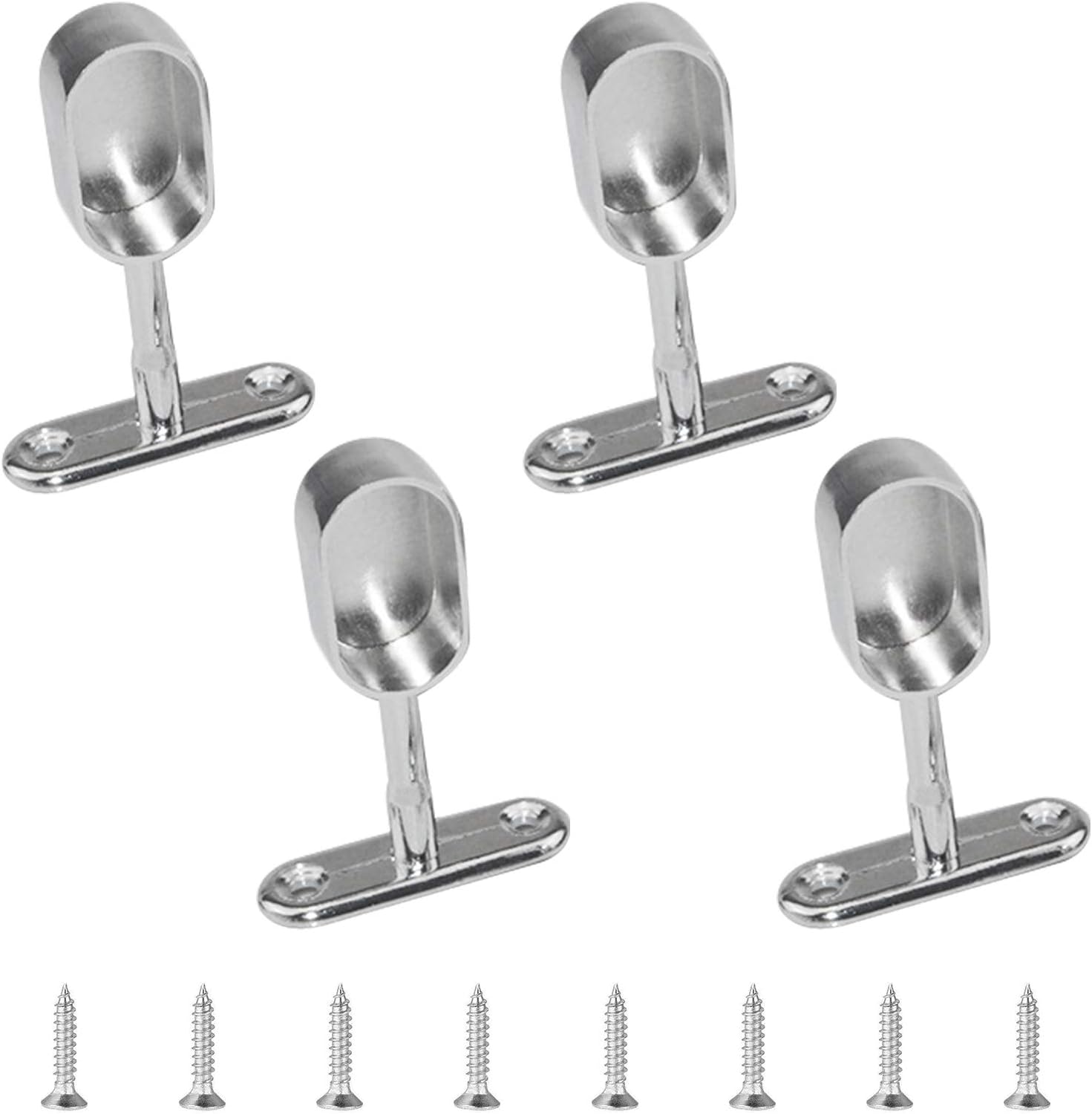 OVAL WARDROBE RAIL CENTRE SUPPORT BRACKET CHROME : Amazon.co.uk: DIY ...