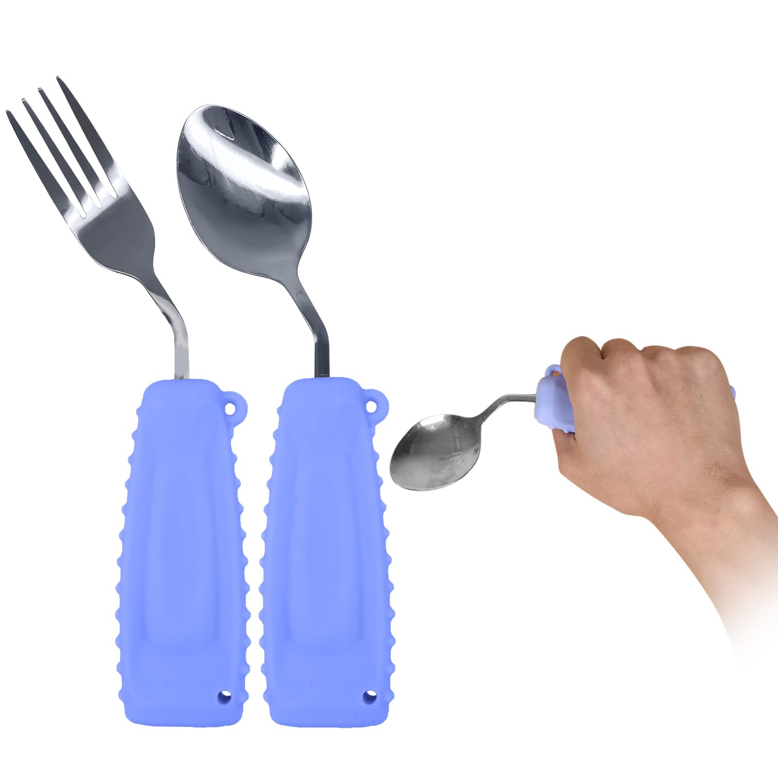 Amazon.com: Ehucon Adaptive Utensils Angled Spoon and Fork for Hand ...