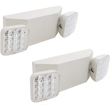 GRUENLICH LED Emergency Exit Lighting Fixtures with Two LED Heads and ...