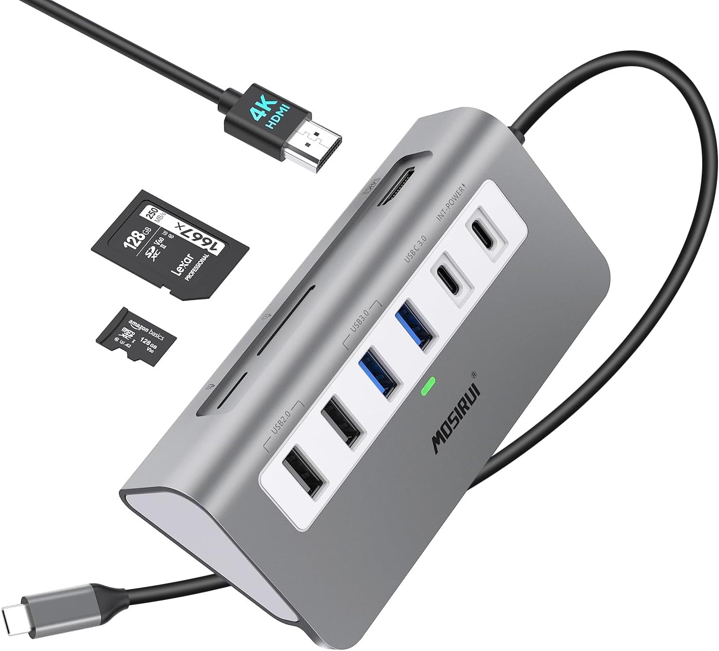 Amazon.com: Kingwin USB HUB Adapter w/ Memory Card Reader Writer & USB ...