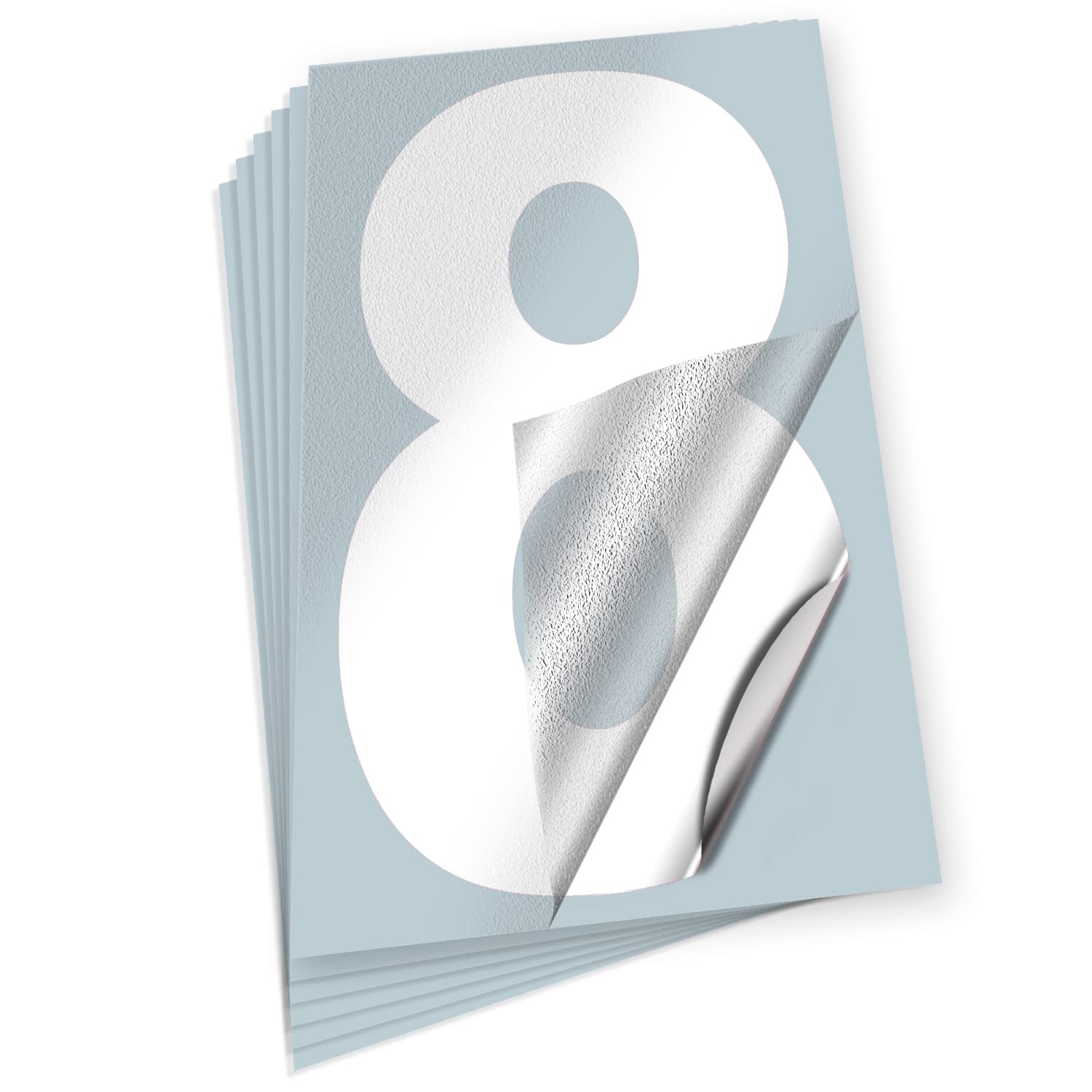 Amazon.com: iSYFIX White Vinyl Number 8 (Eight) Stickers - 6 Pack 8 ...